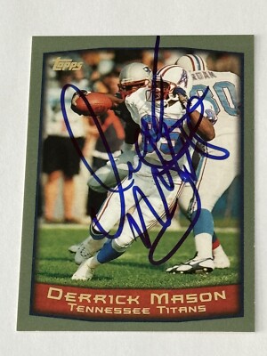 Derrick Mason 1999 Topps Authentic Signed Autograph Auto Card Tennessee ...