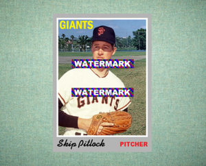 Skip Pitlock San Francisco Giants 1970 Style Custom Baseball Art Card ...