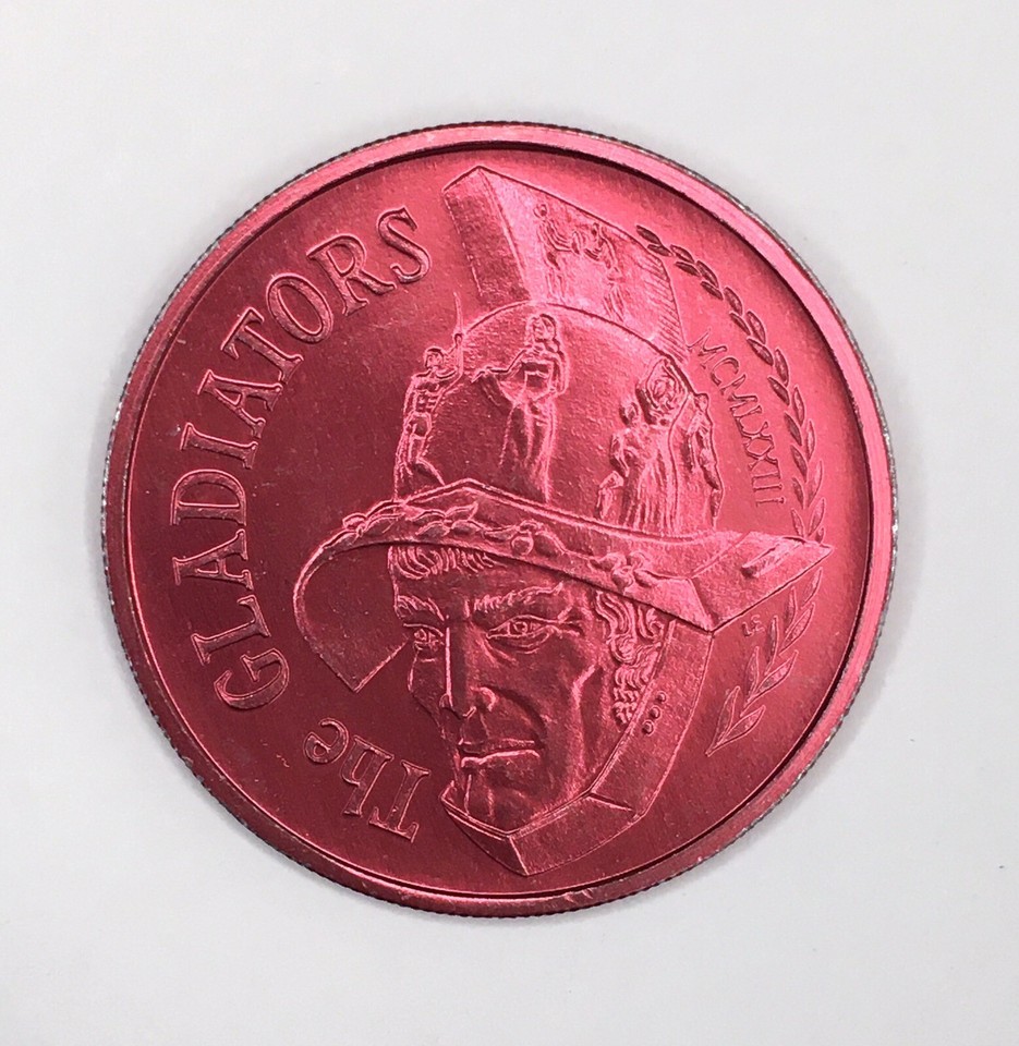 1977 THE GLADIATOR Wonderful World of Sports Doubloon Pinkish Red Mardi ...