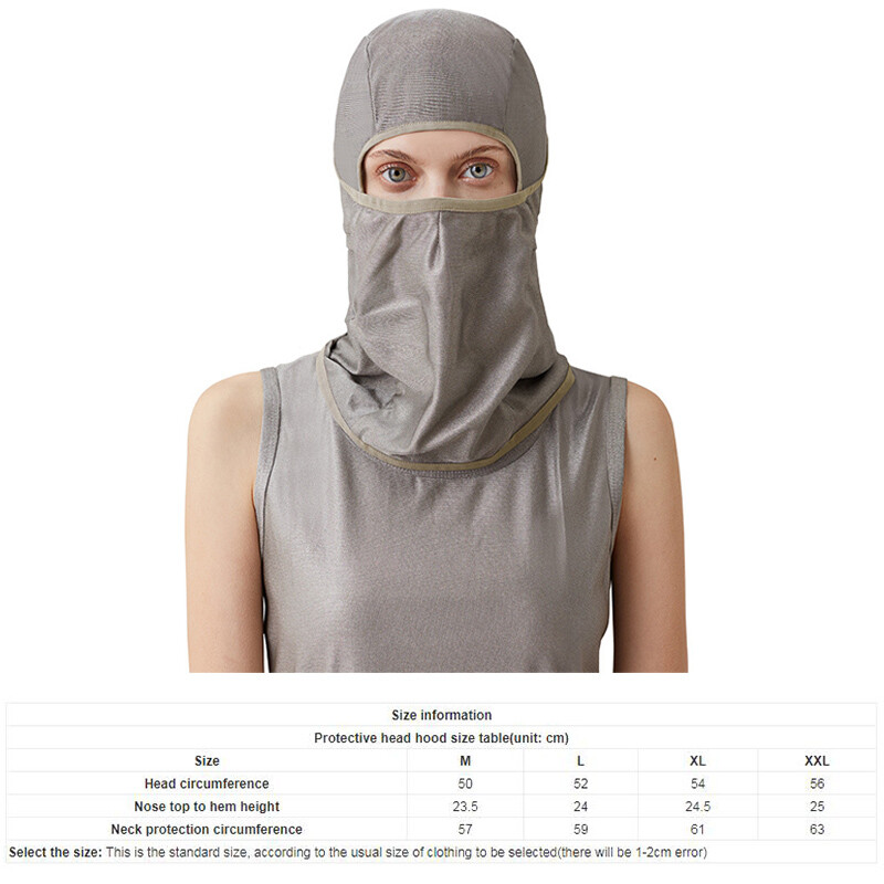 Effective Anti Radiation Hood Silver Fiber Head Cover Mask EMF ...