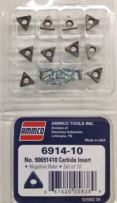 AMMCO 6914-10 Negative Rake Brake Lathe Bits Carbide Insert 10pcs No ...