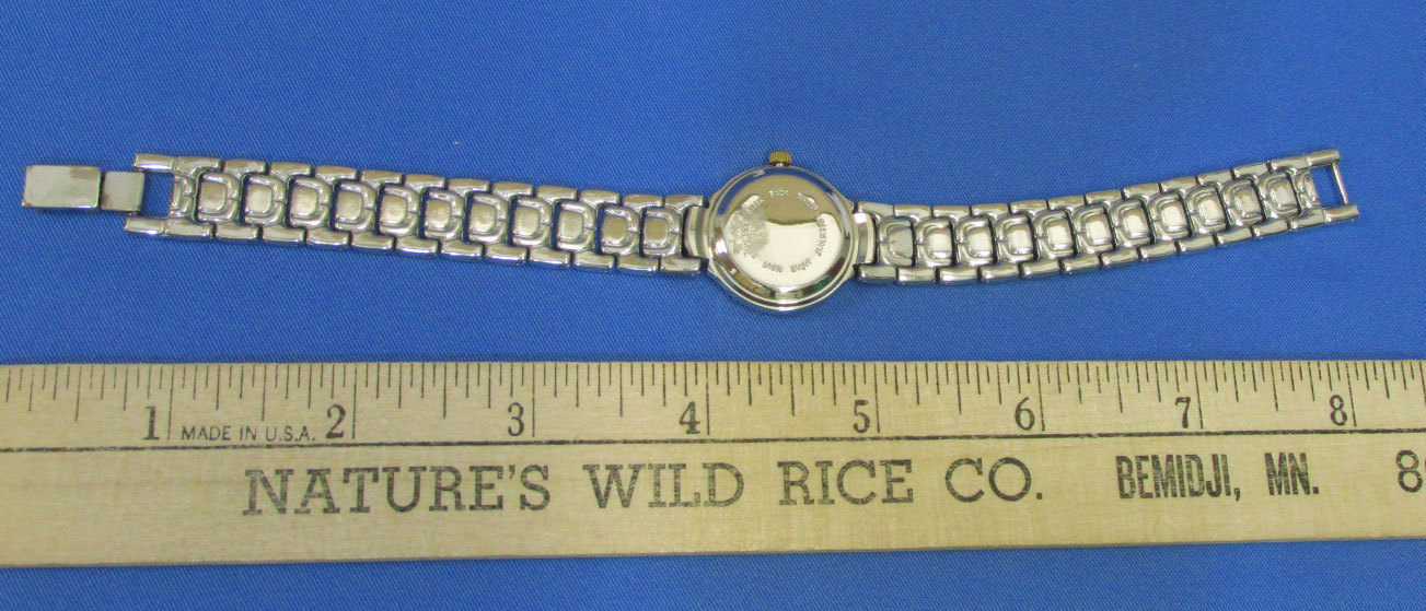 Geneva Quartz Silver Tone Ladies Wrist Watch Stainless Steel Water ...