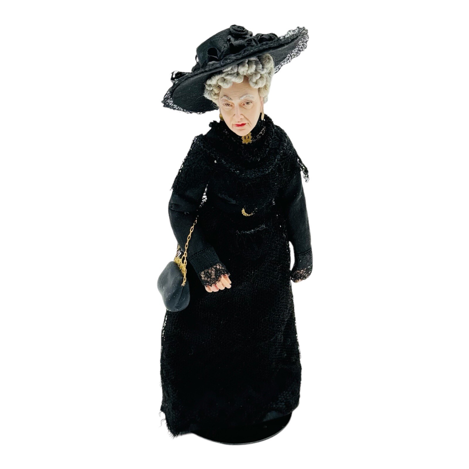 Artisan MARCIA BACKSTROM Mourning Lady Doll '95 Dollhouse Miniature ...