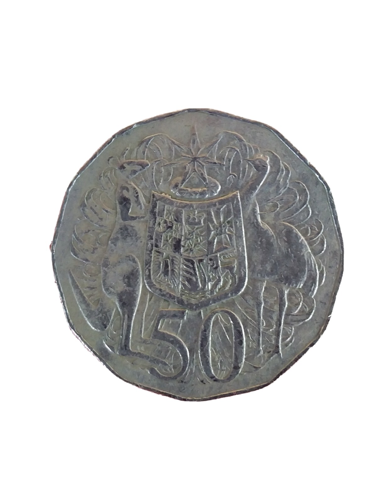 Rare 1976 Australian50 Cent Planchet Error Coin Clamshell Split Crack ...