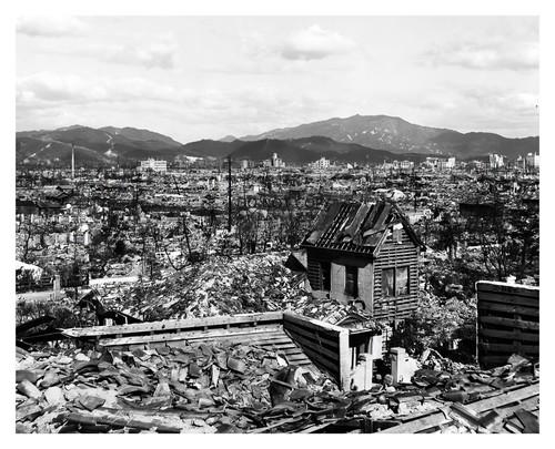 HIROSHIMA DEVASTATED LANDSCAPE AFTER ATOMIC NUCLEAR BOMB DROPPED WW2 ...