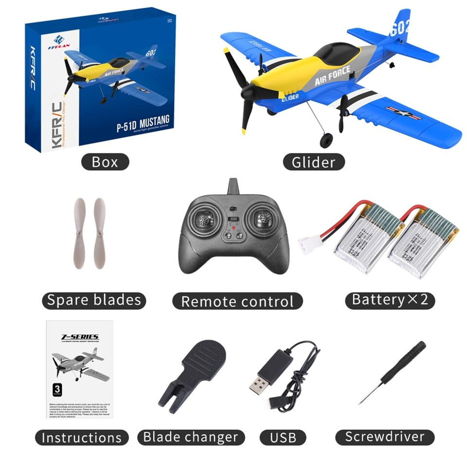 RC Airplane RC Plane, 3 Channel Remote Control Airplane, 2.4GHz RC ...