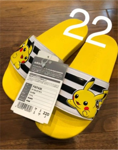 New Adidas Pokemon Pikachu Slides Sandals Yellow Size UK2 US2 Flipflop ...