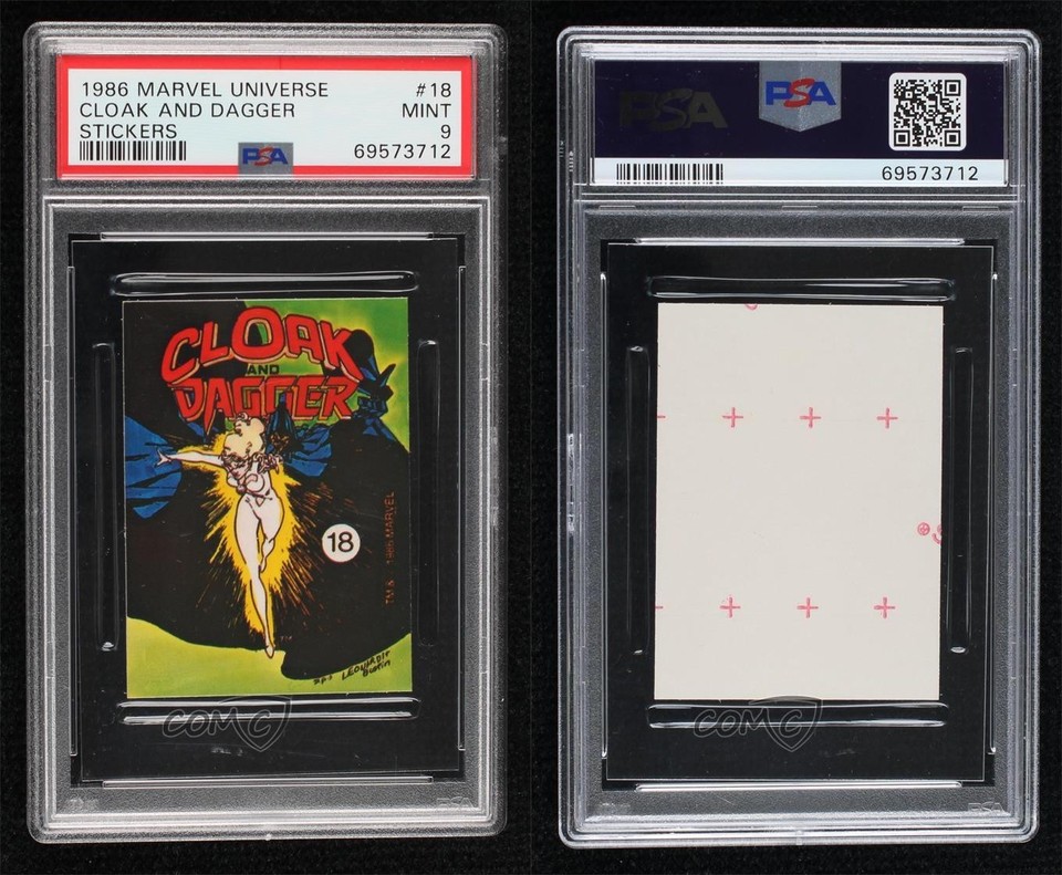 1986 Marvel Universe - Stickers I: Official Cloak and Dagger #18 PSA 9 ...