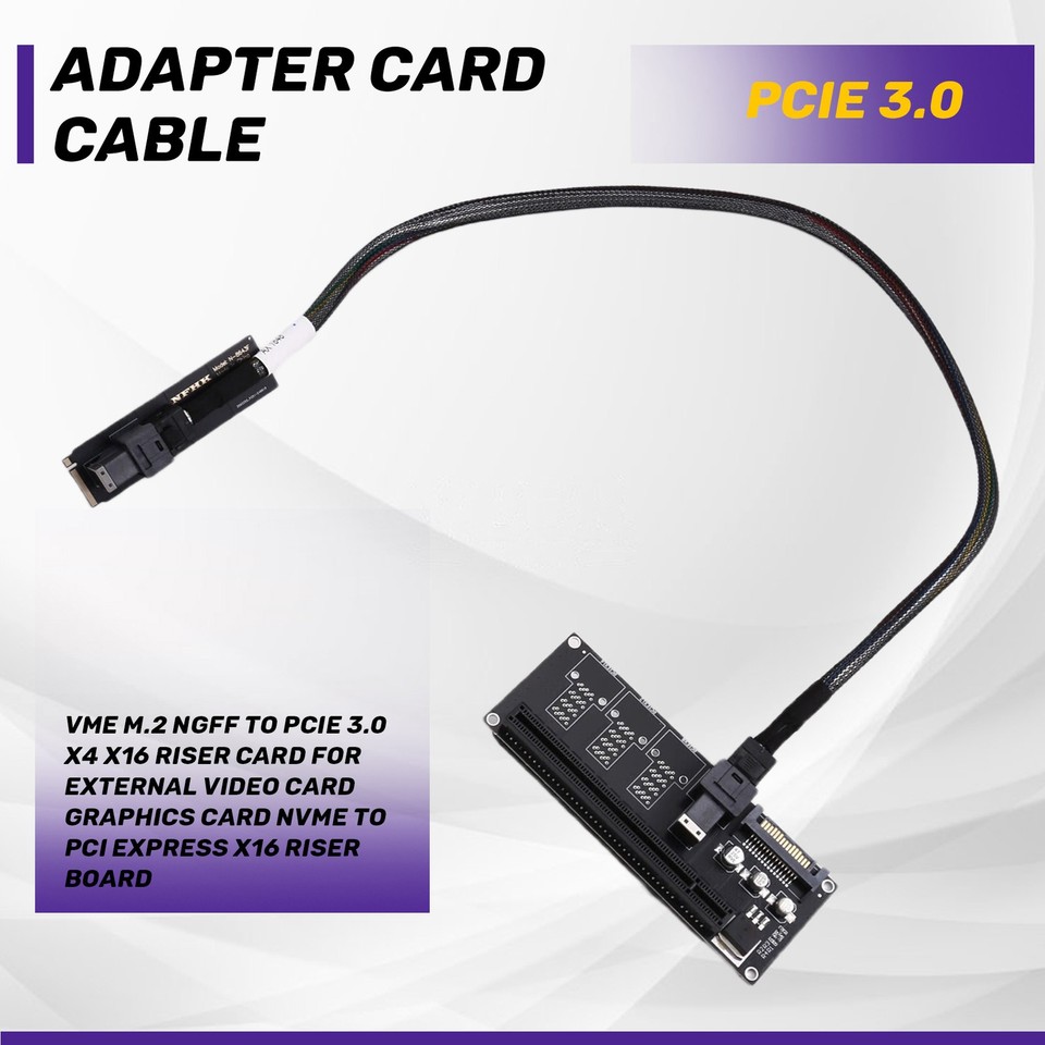 NVMe M.2 NGFF to PCIe 3.0 X4 X16 Riser Card for External Video Card ...
