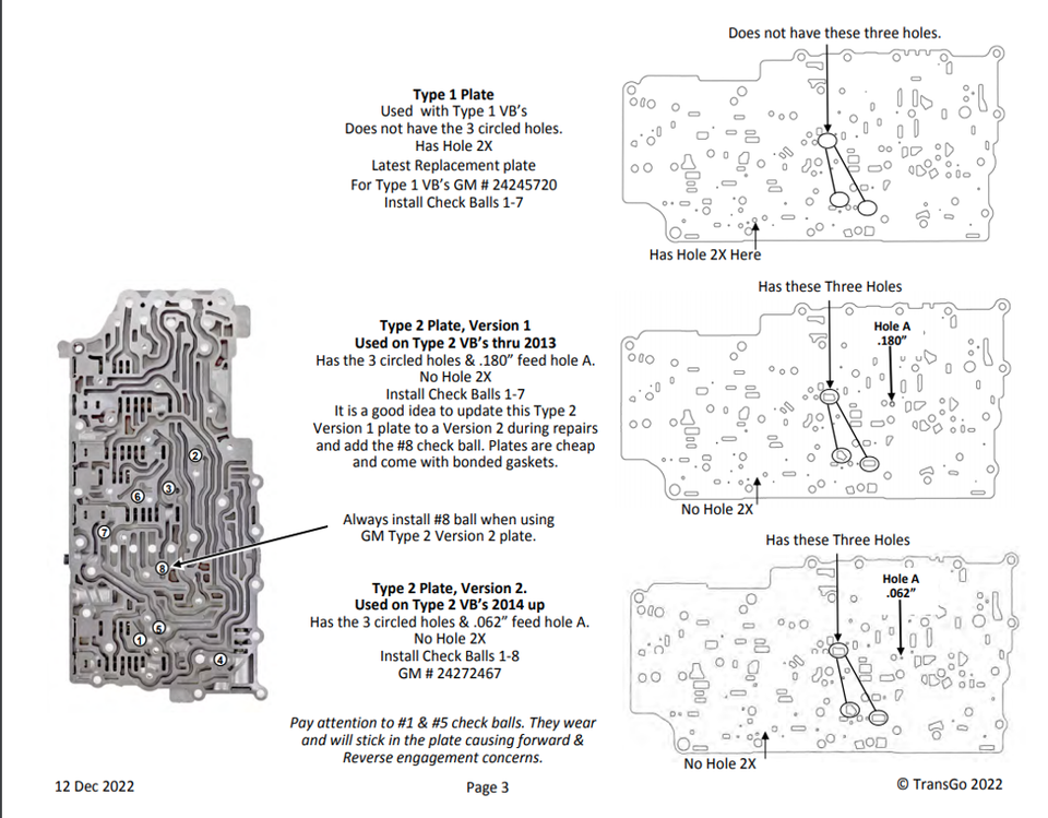 6L80 6L90 Transgo Valve Body Kits OE Separator Plate TORLON Check Balls ...