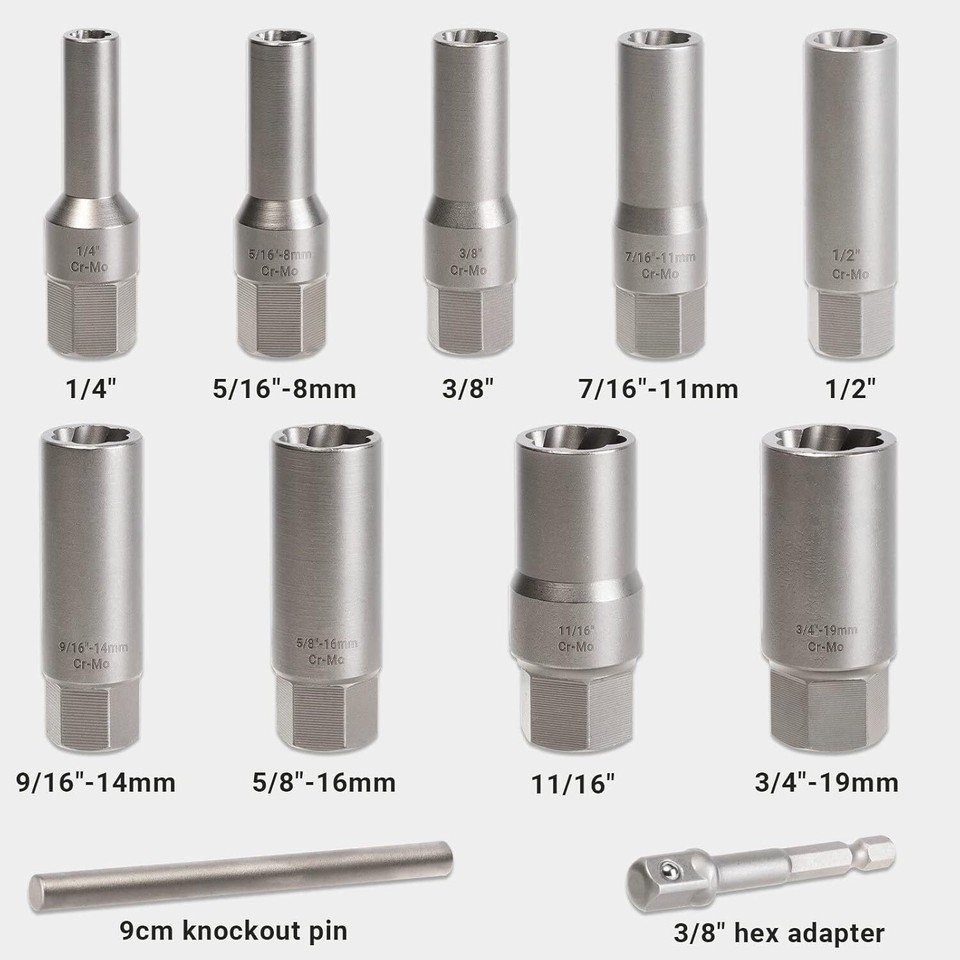 Bolt Extractor Set Deep Well Bolt Deep Impact Lug Nut Nut Remover ...