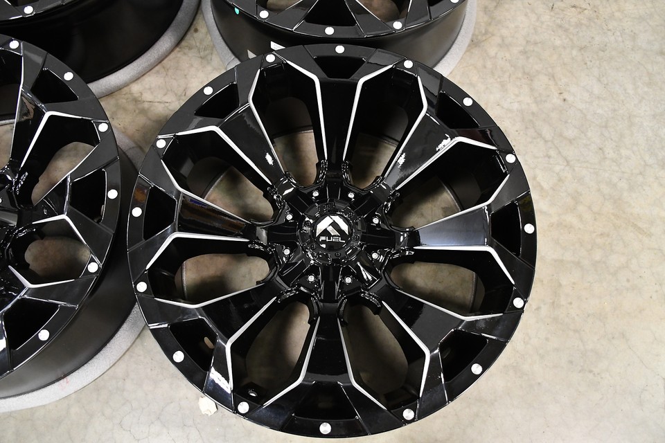 Set 4 17" Fuel D576 Assault 17x9 5x4.5 5x5 Gloss Black Milled Wheels ...