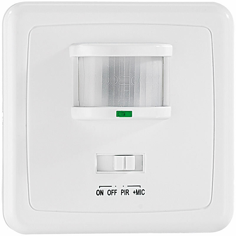 revolt 4er-Set Automatische Lichtschalter mit PIR- und Akustik-Sensor ...