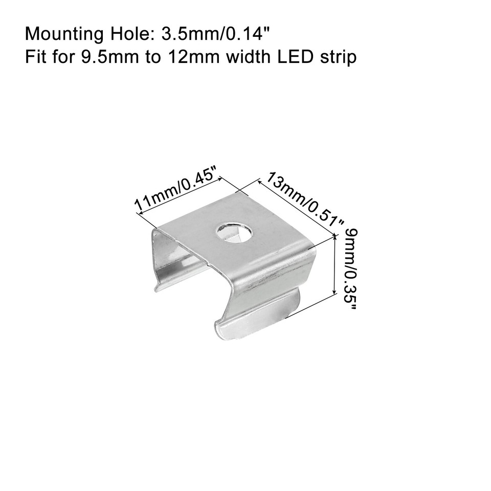 50pc Rope Light Mounting Clips Channel Mounting Holder for 9.5-12mm LED ...