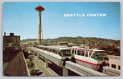 Seattle Center Monorail Trains Space Needle Washington WA Chrome ...