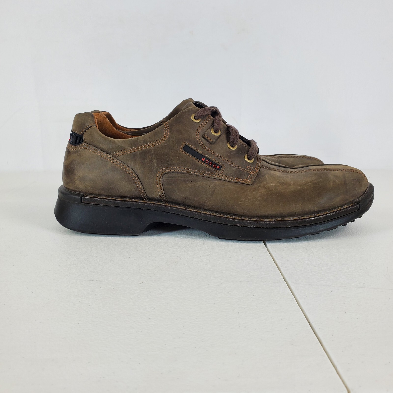 Ecco Light Shock Point Oxfords Lace Shoes Brown Leath… - Gem