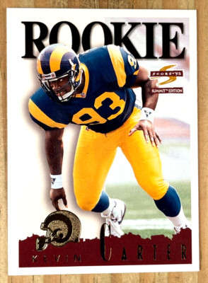 1995 PINNACLE KEVIN CARTER ROOKIE CARD#156 NM-MT RAMS TITANS DOLPHINS ...