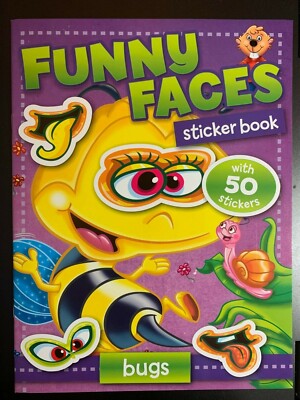 FUNNY FACES STICKER BOOK BUGS WITH 50 STICKERS BRAND NEW FUN FOR KIDS ...