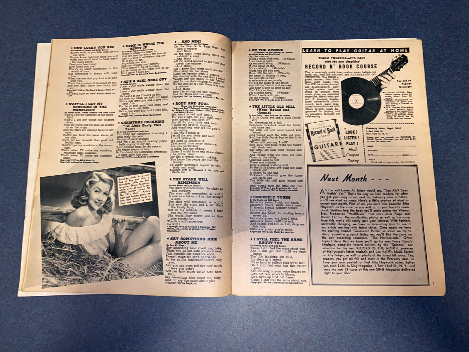 Sing Magazine 1948 January All The Latest Songs Lana Turner Cover | eBay