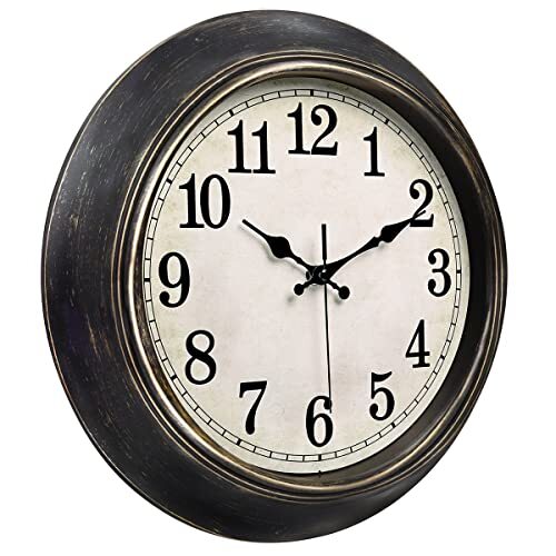 45min 14 Inches Retro Wall Clock Silent Non Ticking Battery Operated ...