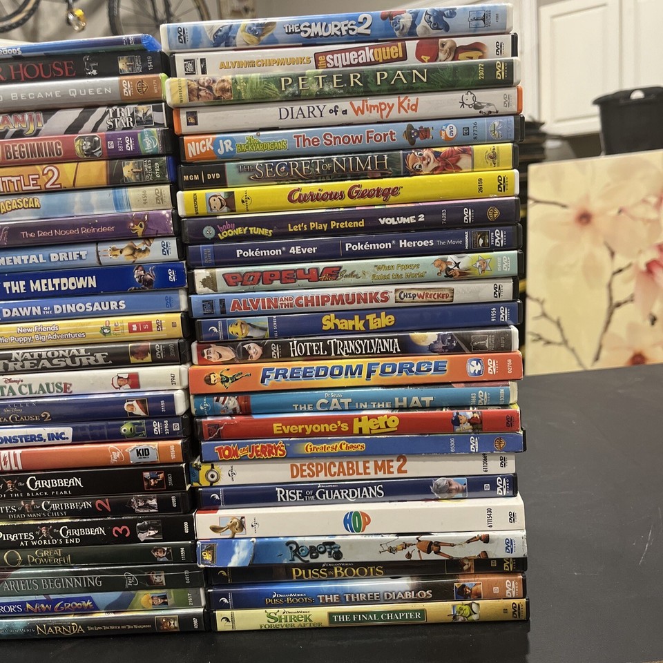 Children's DVD Lot Of 48 Kids Animation Cartoons Movies Disney Pixar G ...