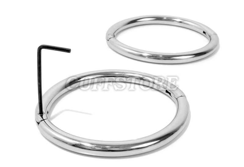 9" Stainless Steel Locking Ankle Legiron Elliptical Cuffs Eternity ...