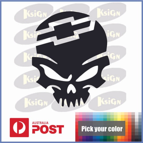 Chevrolet chevy logo skull car vinyl decal window waterproof sticker ...