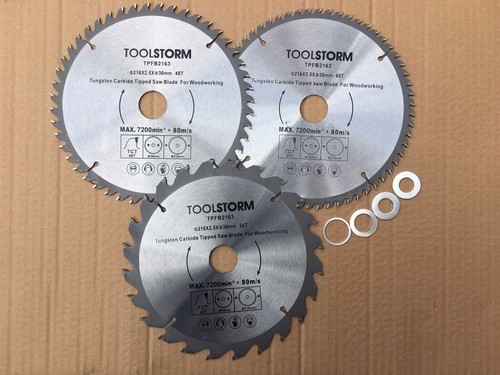 3X216MM Mitre Saw/Table Saw Blade 24/48/60T 30Bore+4Bush FOR DEWALT ...