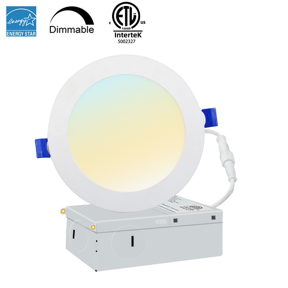 6 inch led recessed lighting with J-Box, Dimmable Slim Recessed ...