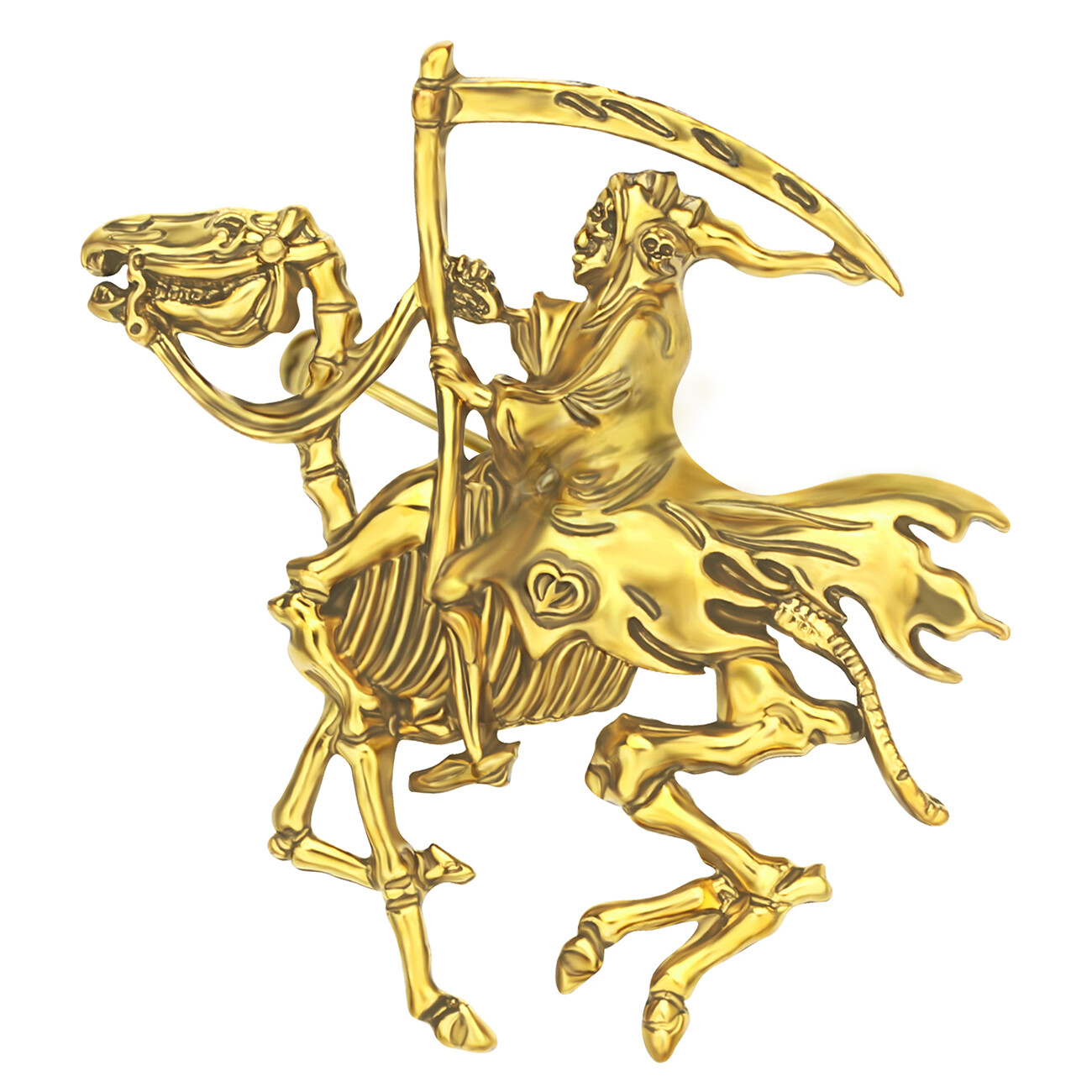 Halloween Enamel Antique Silver Scythe Reaper Skull Brooch Pins Jewelry ...