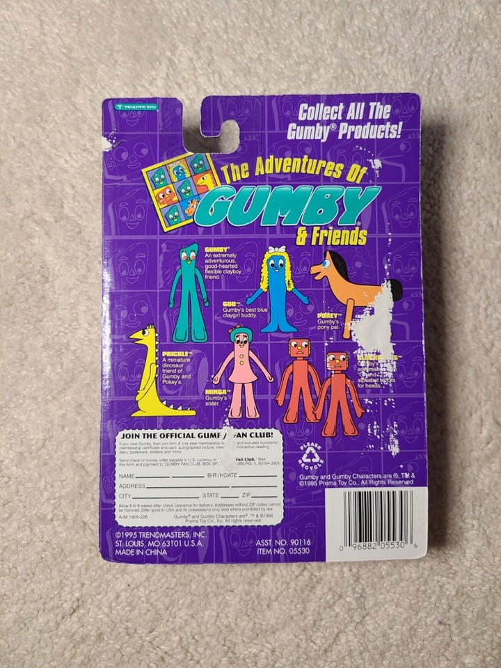 The Adventures of Gumby & Friends Bendable Gumby Figure Trendmasters ...