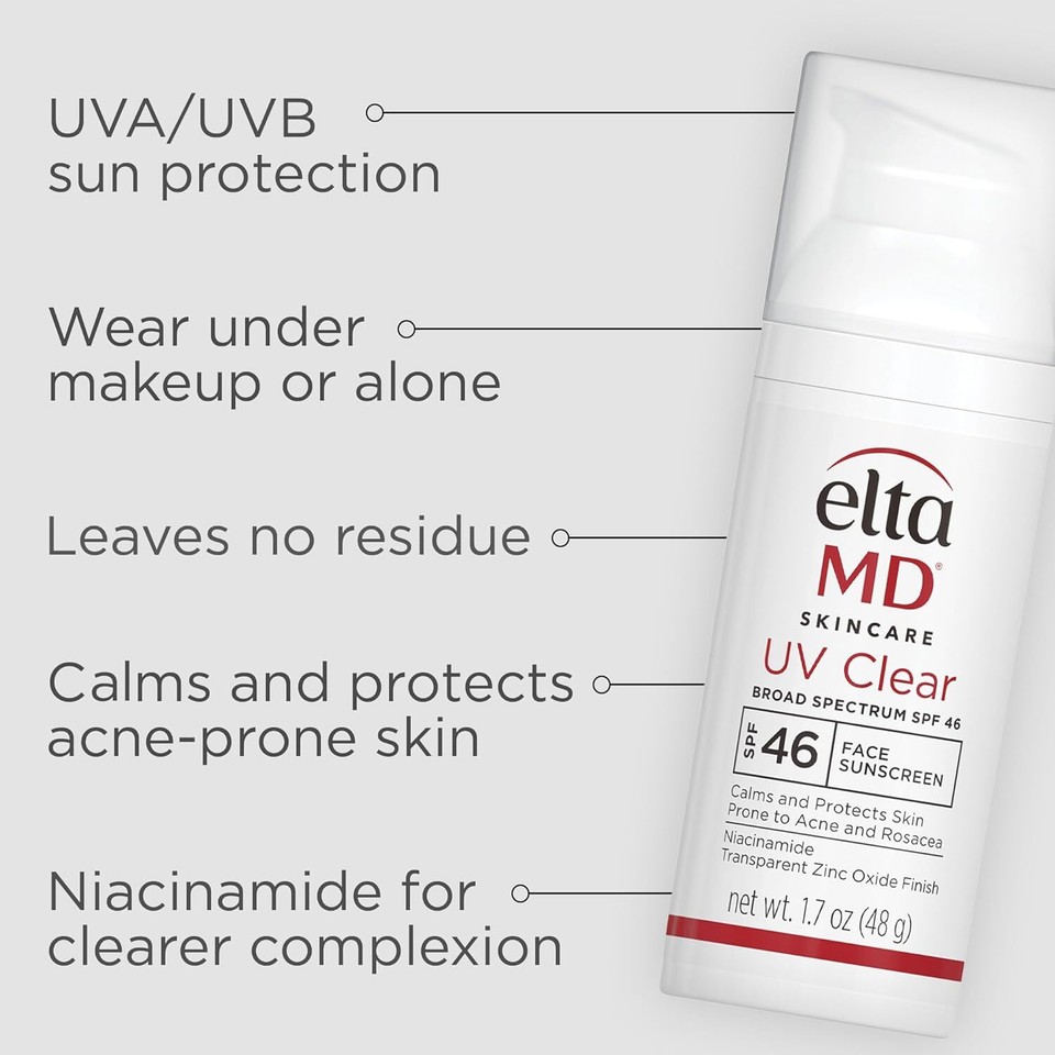 EltaMD UV Clear Face Sunscreen SPF 46, Oil Free Sunscreen with Zinc Oxide, Derma 390205025008| eBay