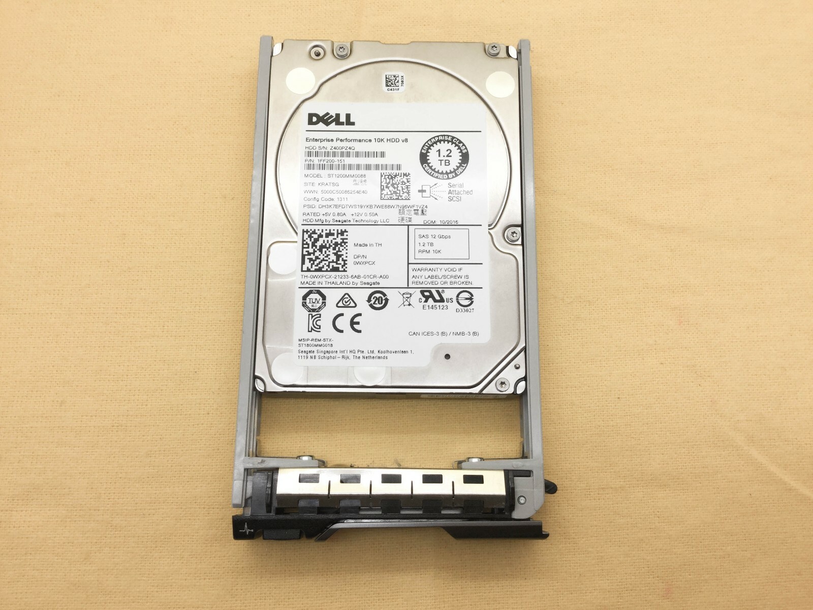 Dell WXPCX 1.2TB 10K SAS 12Gb/s 2.5in ENT Hard Drive ST1200MM0088 ...