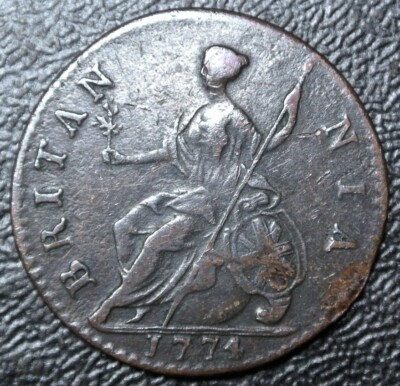 1774 GREAT BRITAIN - HALF PENNY - COPPER - George III - SCARCE DATE | eBay