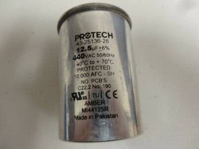 Protech Capacitor 43-25136-26; 12.5UF; 440VAC; 50/60HZ-----"USED" | eBay