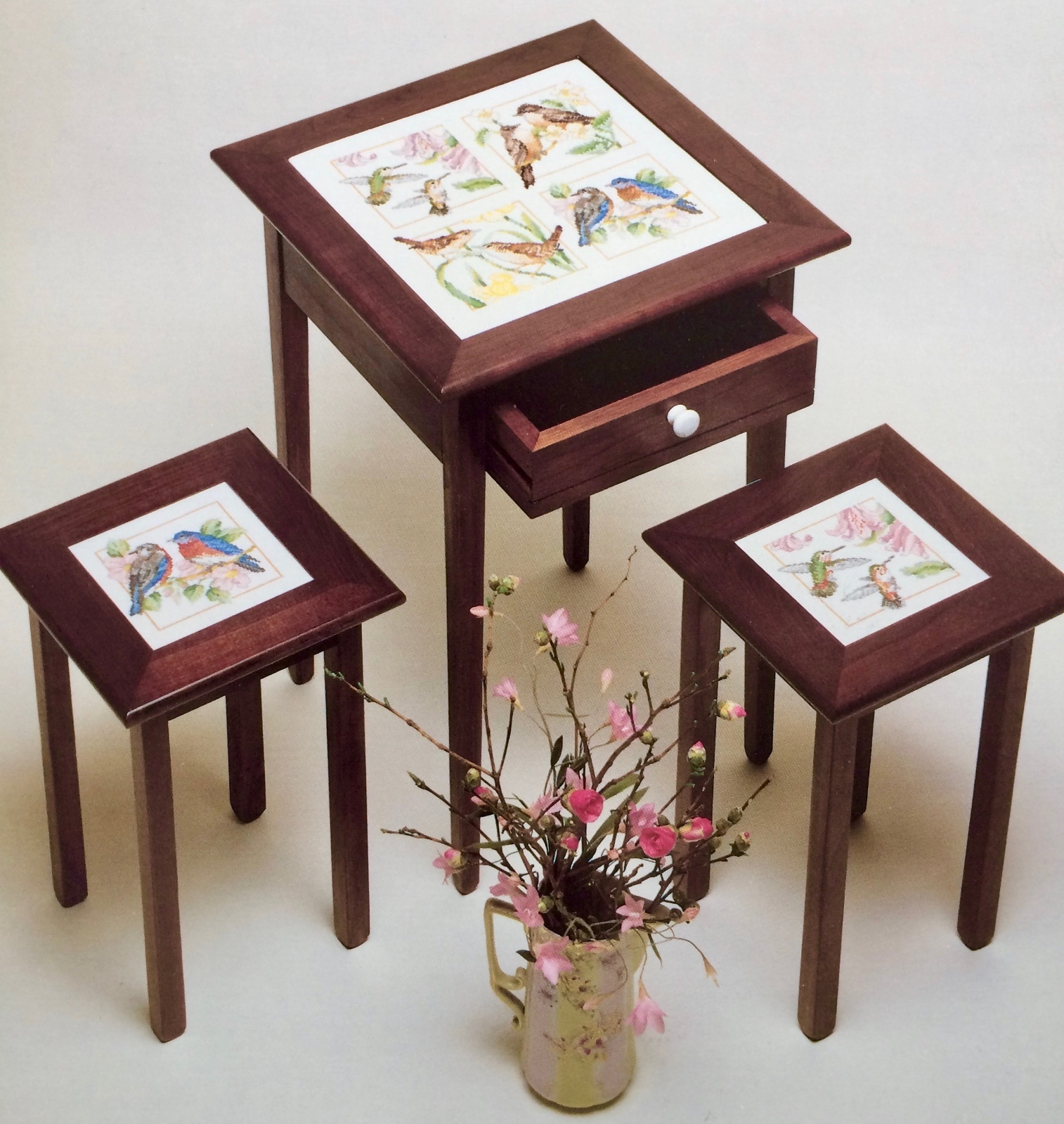 Sudberry House Cross Stitch Pattern FOUR BIRDS TABLES Unique Original ...