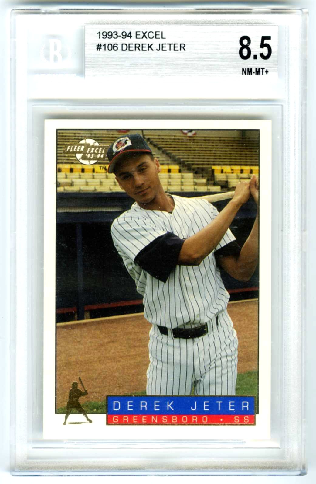 DEREK JETER~1993 EXCEL BGS-8.5 (NM-MT+) MINOR LEAGUE BASEBALL ROOKIE RC ...