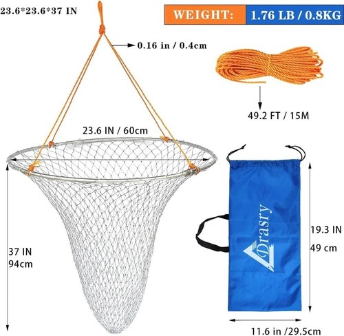 Foldable Bridge and Pier Fishing Landing Net - High Load-Bearing ...
