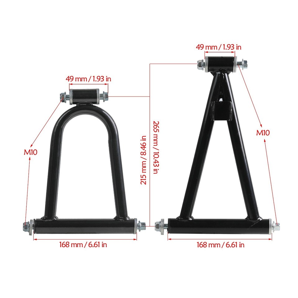 Front Upper+Lower Shock Suspension Swing Arm 6'' Tires 3 Hole Wheels ...