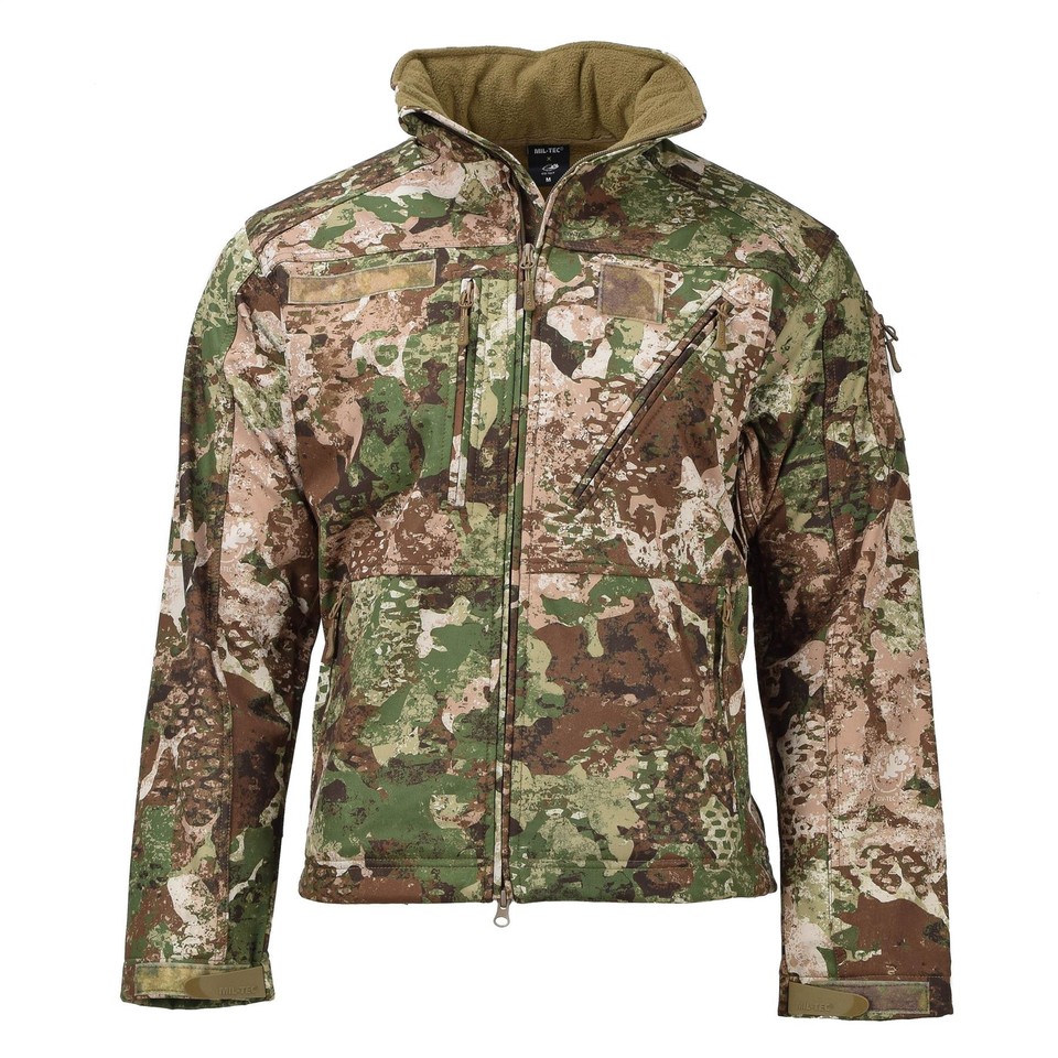 MIL-TEC army softshell tactical jacket fleece waterproof hooded WASP ...
