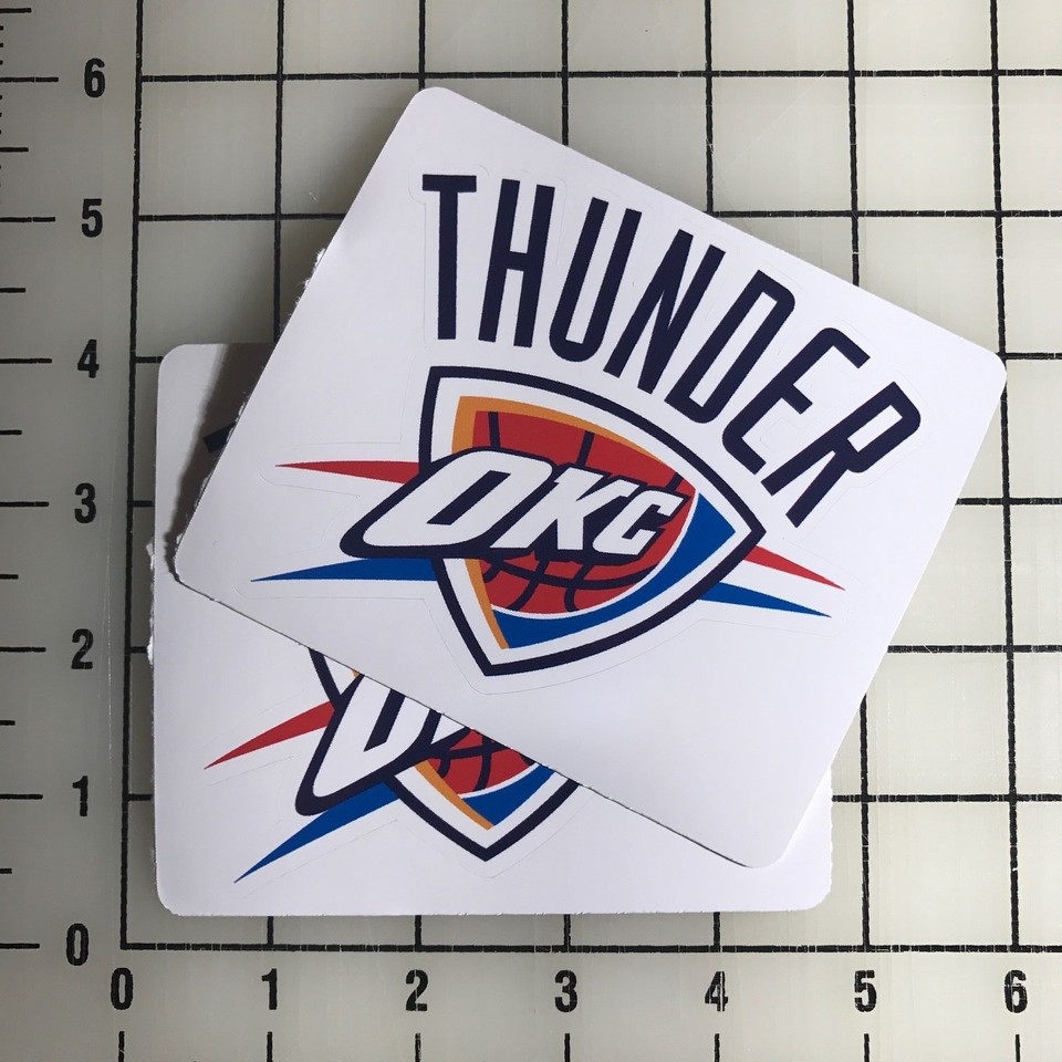 OKC Thunder NBA 4" Wide Vinyl Decal Sticker - BOGO | eBay