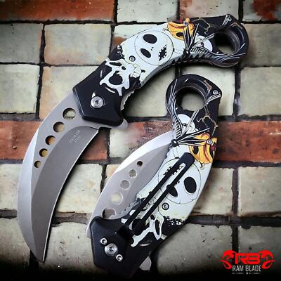 8" PUMOKIN KING KARAMBIT SPRING OPEN ASSISTED TACTICAL FOLDING POCKET ...