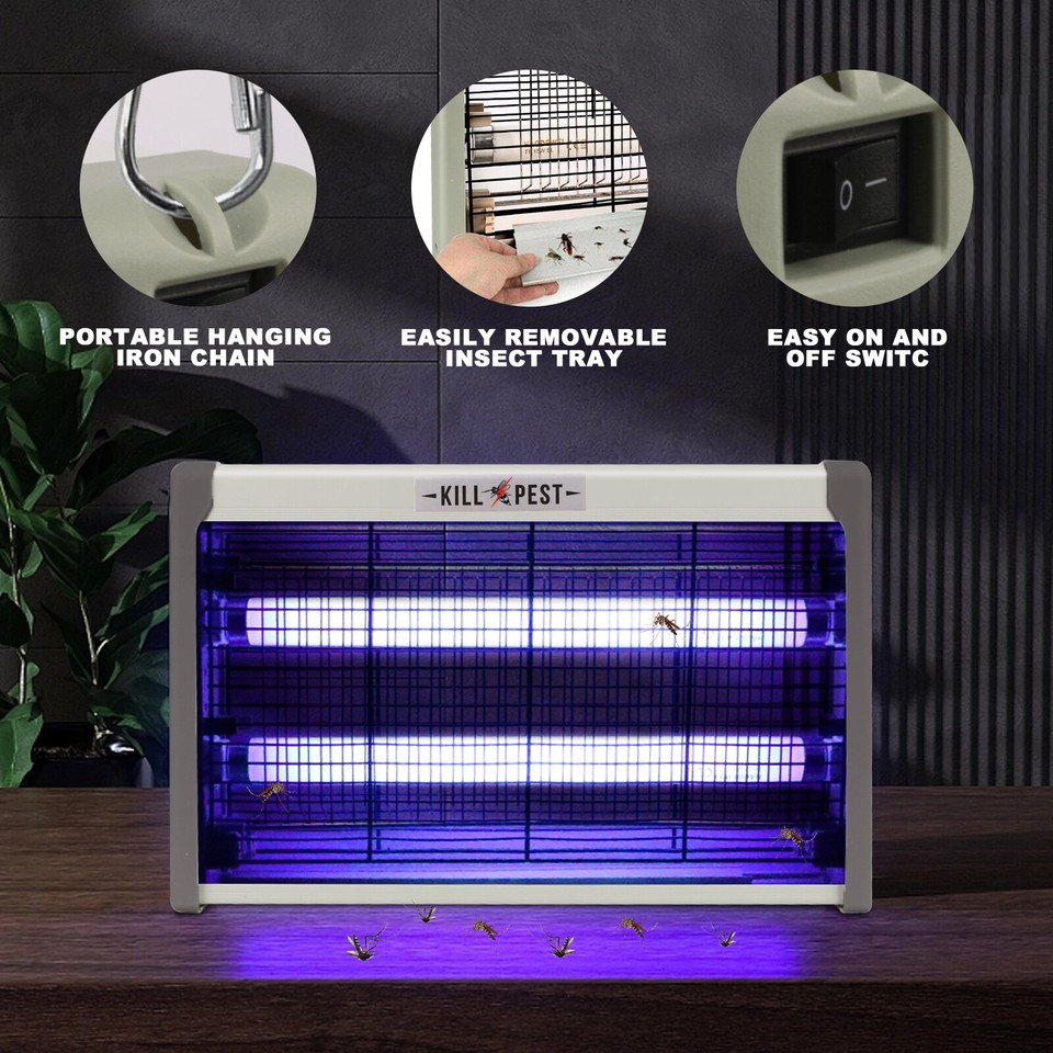 20W ELECTRIC INSECT FLY KILLER BUG MOSQUITO ZAPPER UV HOME INDOOR PEST ...