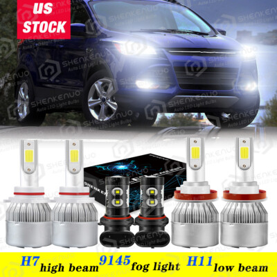 For Ford Escape 2013 2014 2015 2016 LED Headlight Hi&Low Fog Light ...