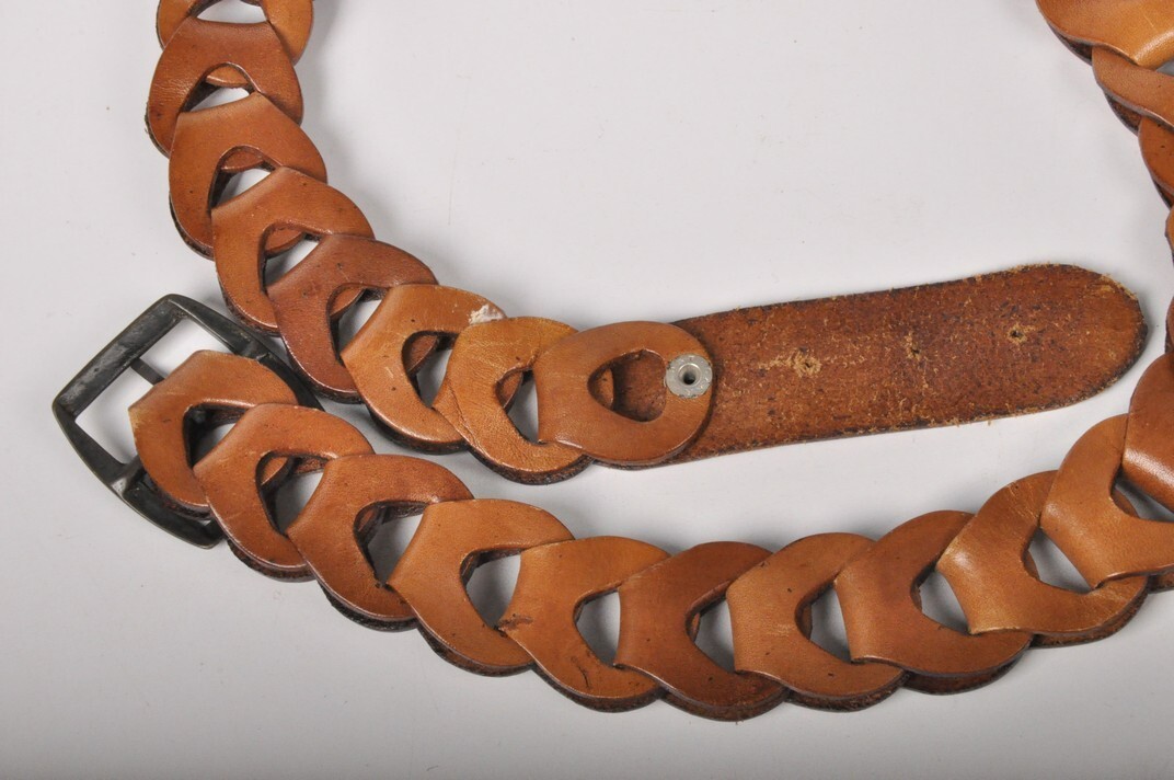 Handmade distressed brown leather link chain boho hippy belt 88cm | eBay