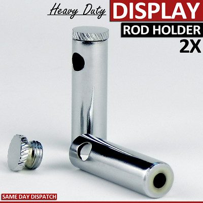 2X Stand Off Fixings Rod Holder Sign Display 6mm Hole Support Standoff ...