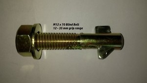 Blind Bolt (Flip / Toggle) - M12 x 70 mm length (12-35mm grip range ...