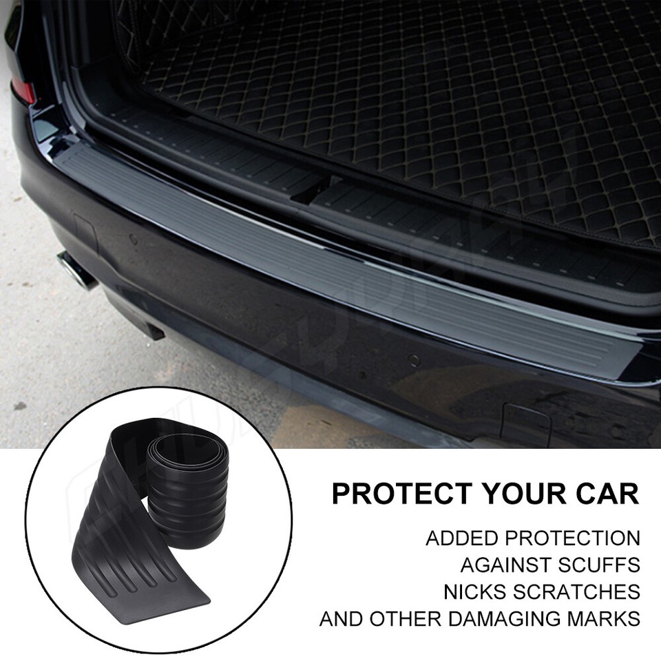 Car Rear Boot Bumper Sill Rubber Protector Plate Trim Strip Cover Guard ...