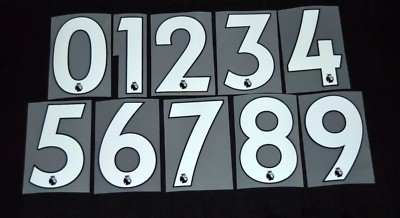 Official Premier League 2018/19 white Football Short Numbers 0-9 Player ...