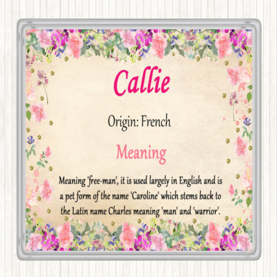 Callie Name Meaning Drinks Mat Coaster Floral | eBay UK